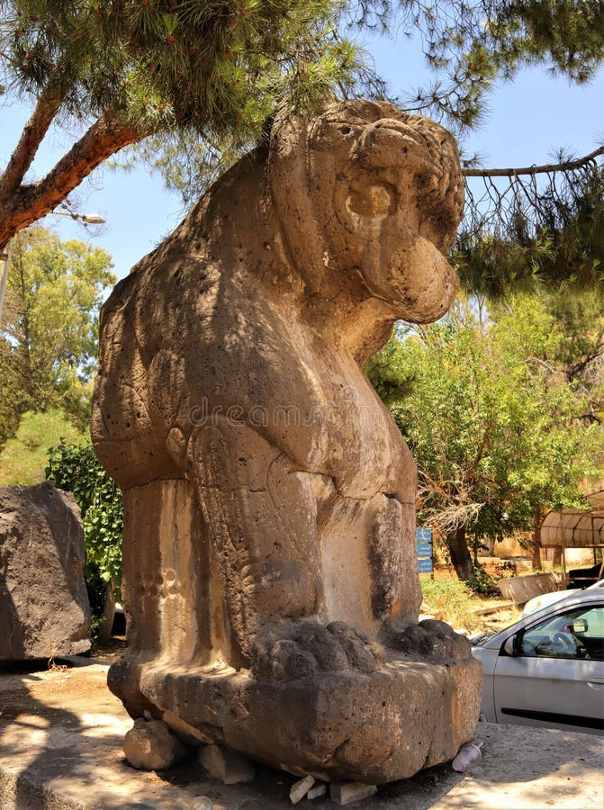 Statue of the Lion of Al-Lat at the University of Aleppo in Syria ...