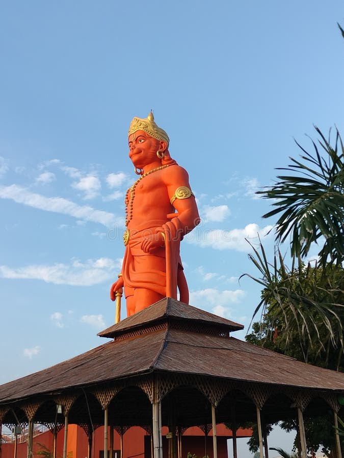 Statue of Lord Hanuman in Morbi Temple Stock Image - Image of tree ...