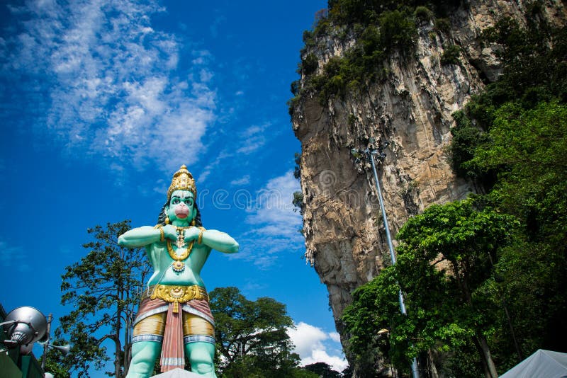 Statue of Lord Hanuman and Rock in Batu Caves Stock Image - Image of ...