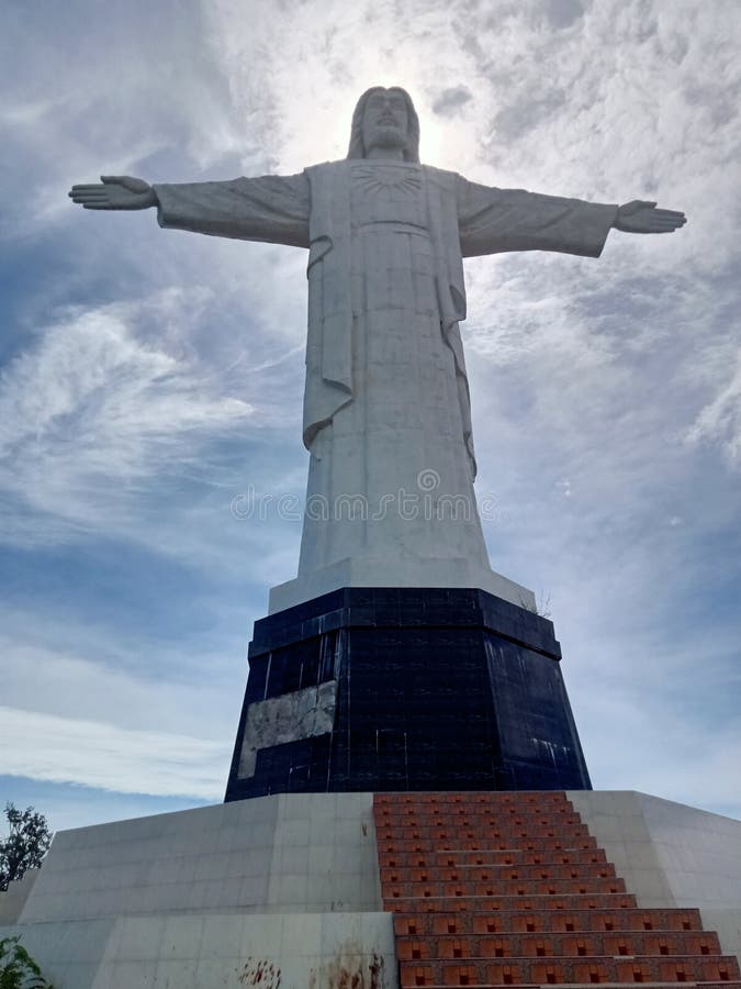 Statue of Lord Jesus_Yapen Archipelago District Stock Image - Image of ...