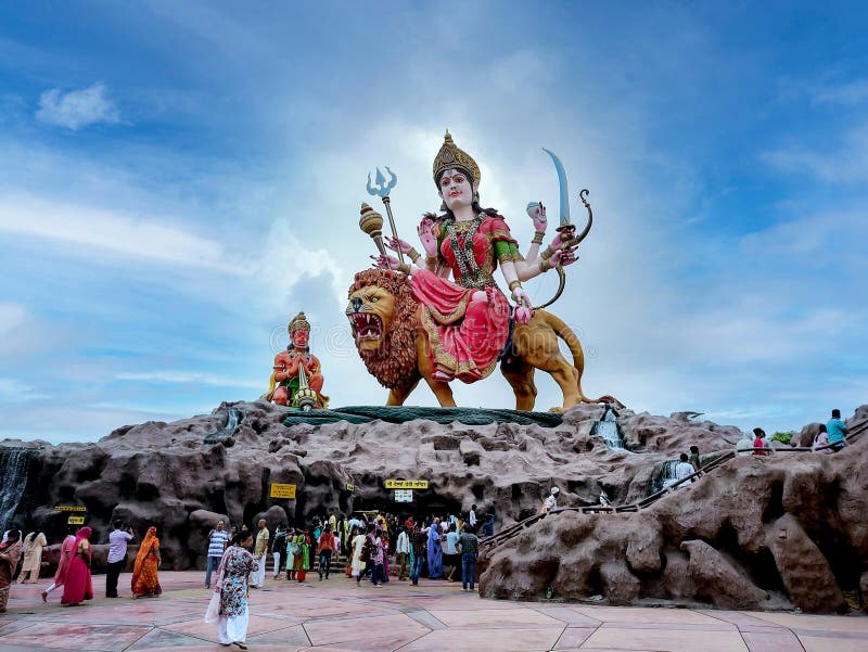 Statue of Maa Vaishno Devi Beautiful Image of Maa Durga with Lion ...