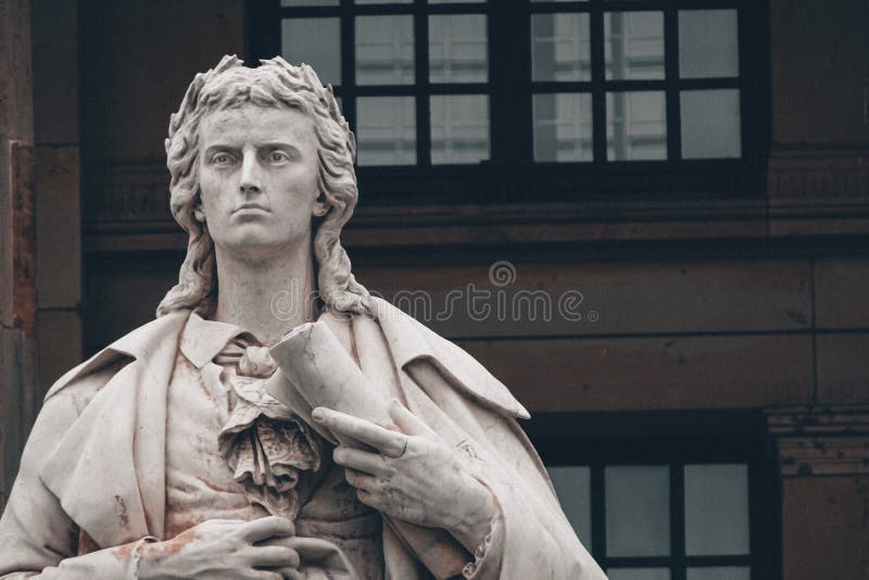 Statue is Made from the Bottom of the Unfocused Building Stock Image ...