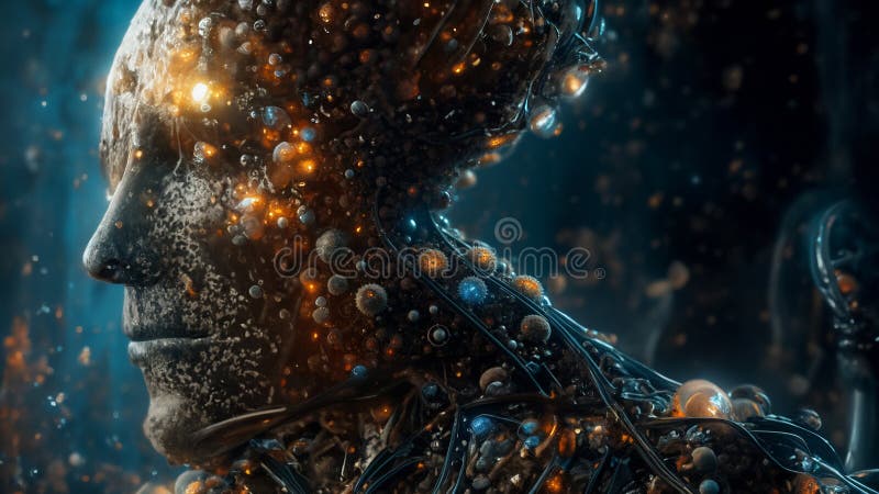 Statue of a Man in a Fantastic Ocean Stock Photo - Image of ocean ...