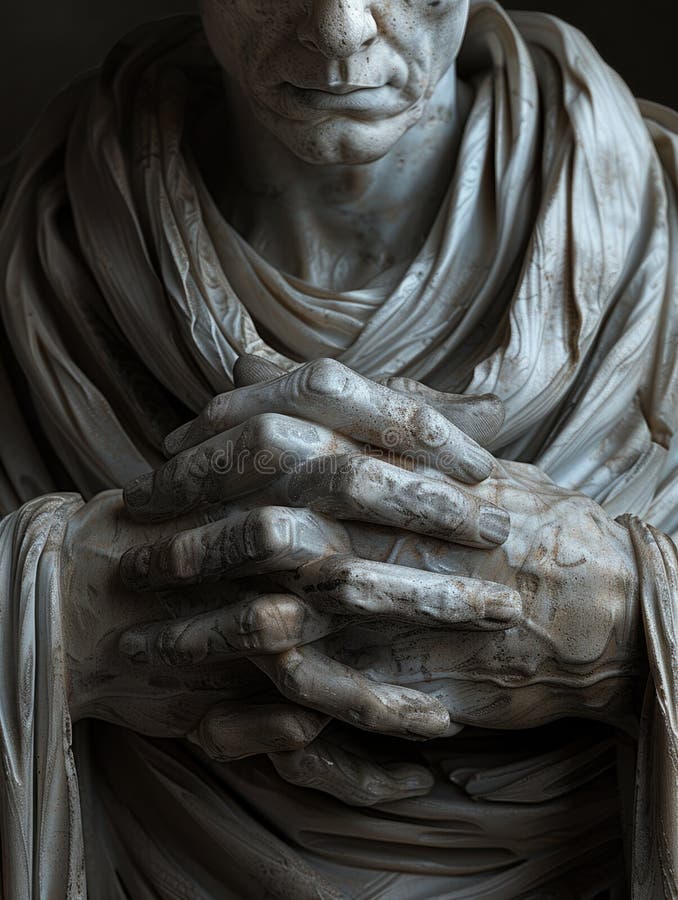 Statue of Man with Folded Hands Stock Image - Image of classicism ...
