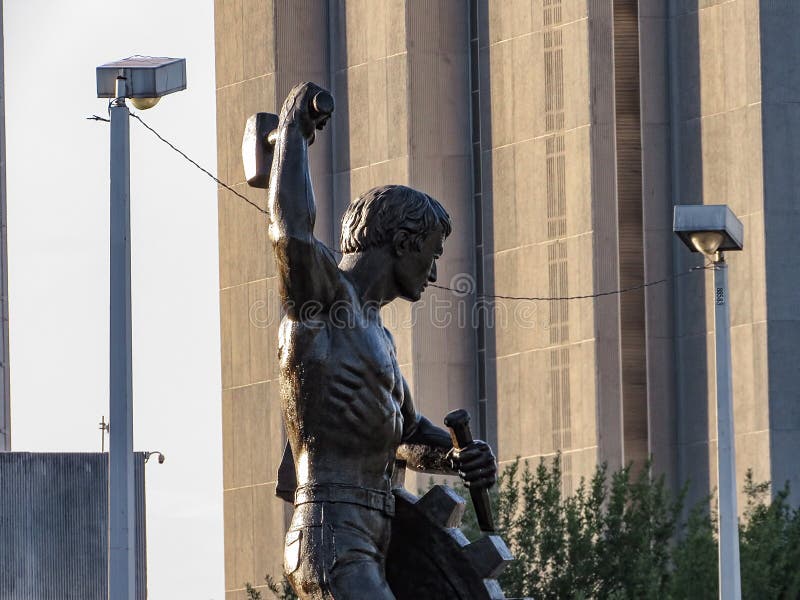 Statue of a Man, Monument To Work Stock Photo - Image of culture ...