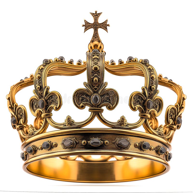 A Gold Crown with a Cross on Top of it Stock Illustration ...