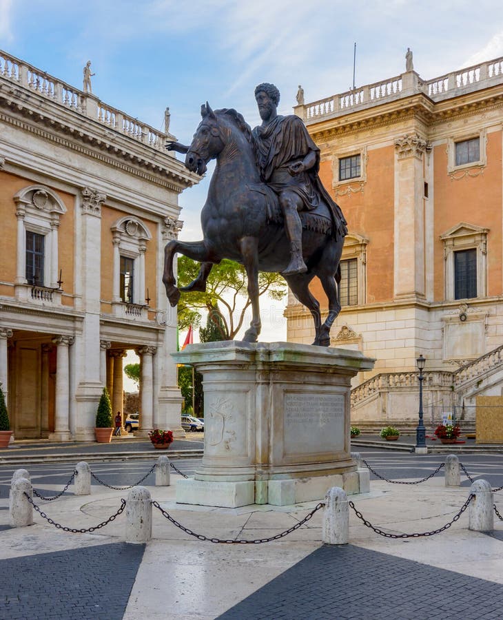 Statue of Marcus Aurelius on Capitoline Hill in Rome, Italy Editorial ...