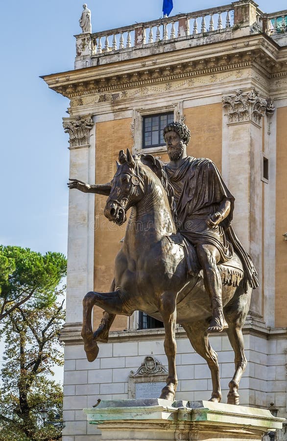 Statue of Marcus Aurelius, Rome Stock Image - Image of ancient, emperor ...