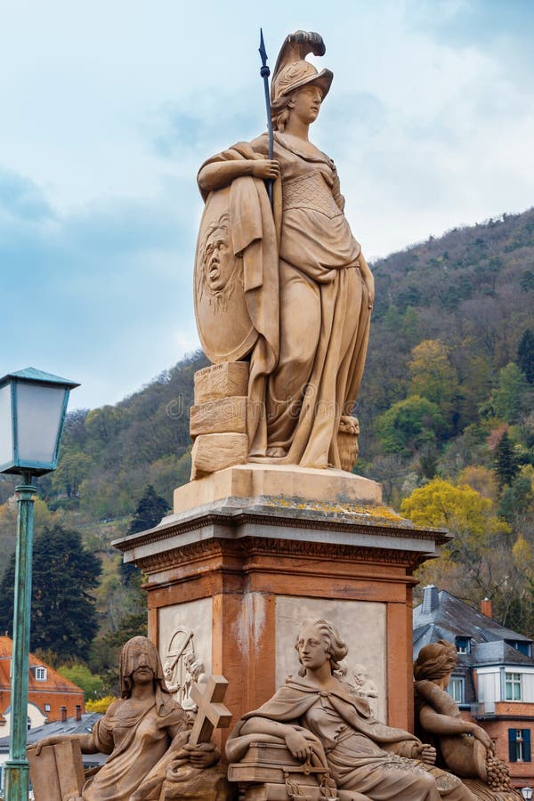 Statue of Minerva stock image. Image of bridge, river - 145883873