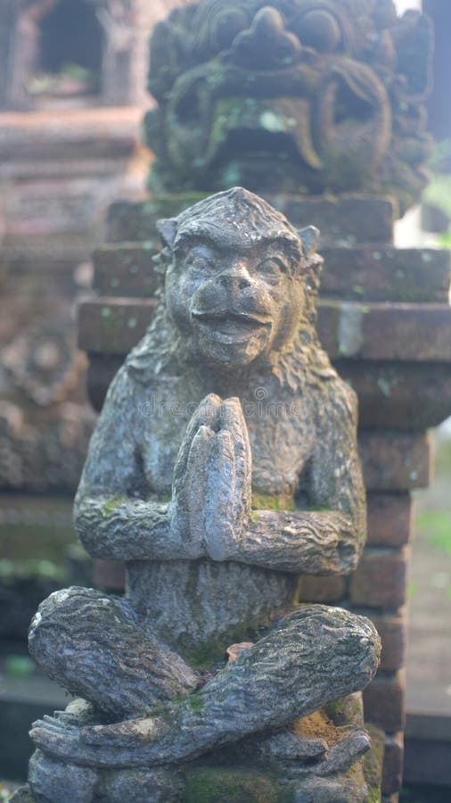 A Statue of a Monkey with His Hands Giving Thanks at the Front Gate of ...