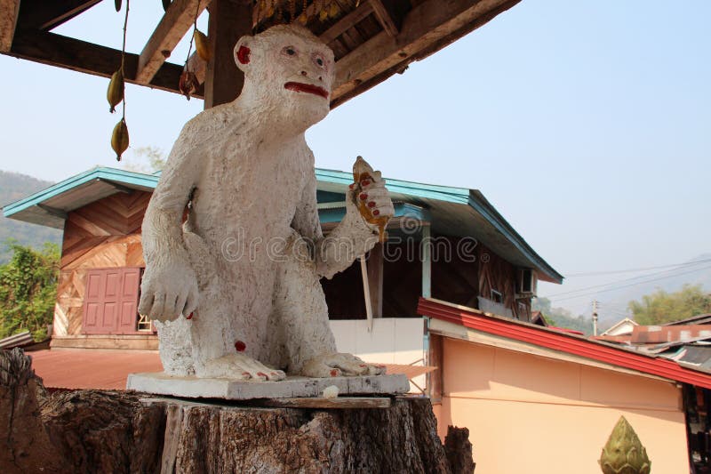 Statue of a monkey - laos stock photo. Image of primate - 290333638