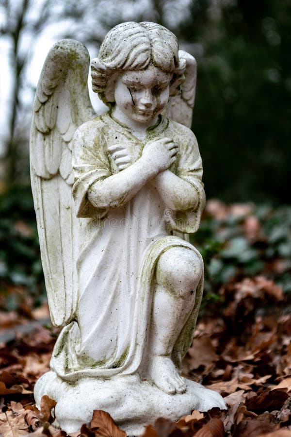 Statue of a mourning angel stock image. Image of mourning - 168984333