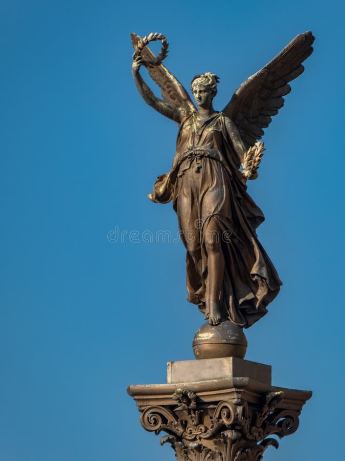 Statue of a Muse on a Column in Prague Stock Image - Image of museum ...