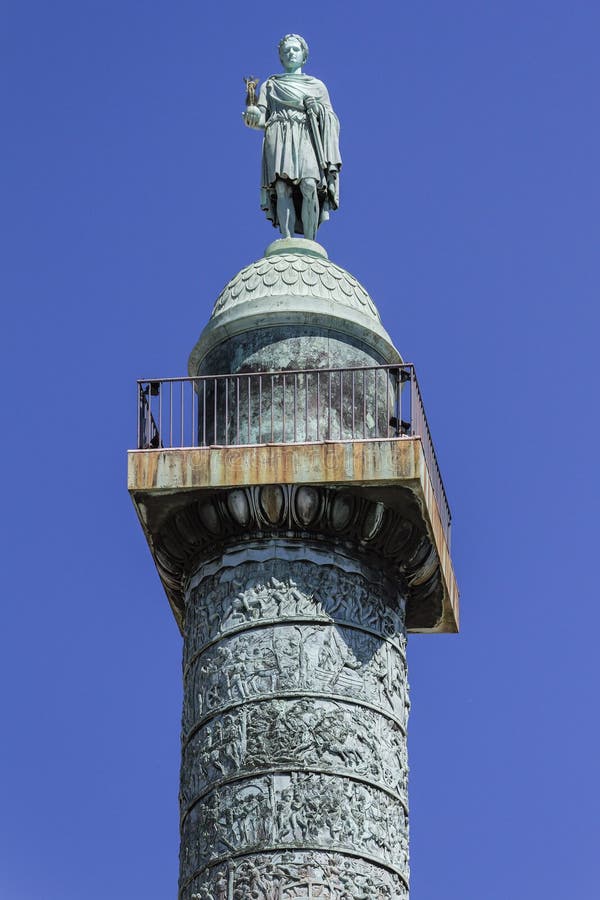 Statue of Napoleon at Top of Vendome Column, Paris Stock Photo - Image ...