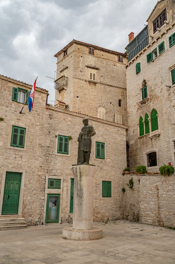 Statue in the Old Town of Sibenik Editorial Stock Photo - Image of ...