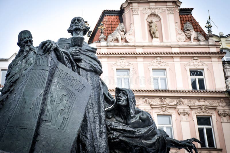 Statue in Old Town Square, Prague, Czech Republic Stock Image - Image ...