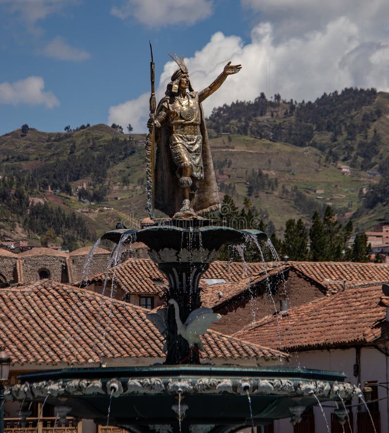 Inca Pachacutec statue stock image. Image of south, incas - 40248701