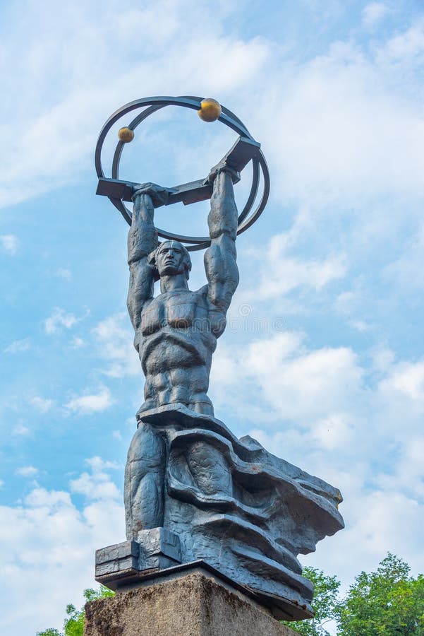 Statue of Peaceful Atom in Estonian Town Sillamae Stock Photo - Image ...