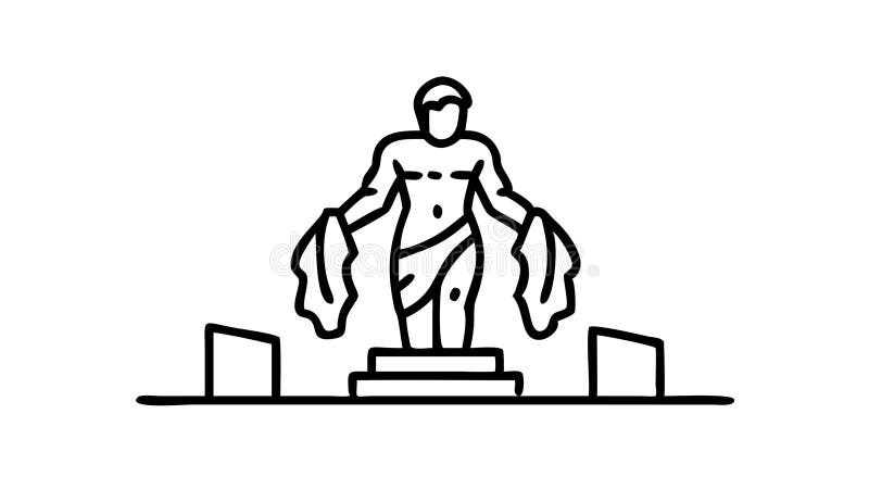 Statue on Pedestal Outline Icon, Monument or Sculpture, Vector Design ...