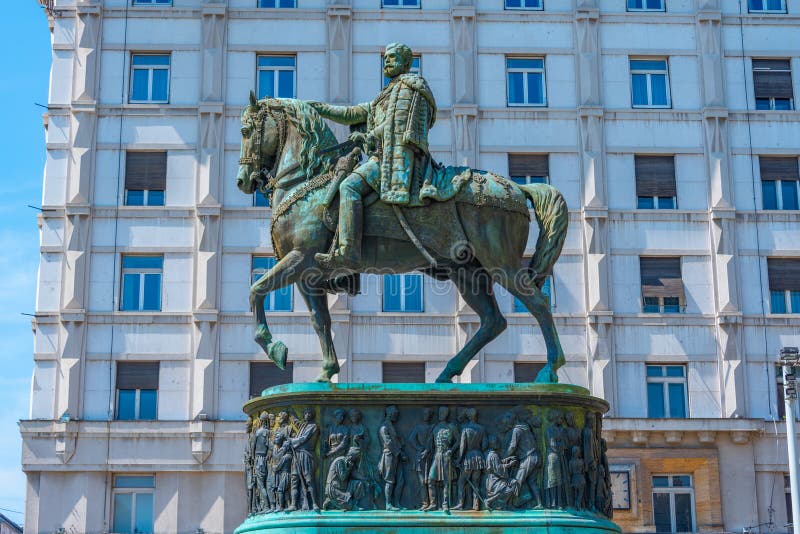 Statue Pf Prince Michael at the Republic Square in Belgrade Stock Photo ...