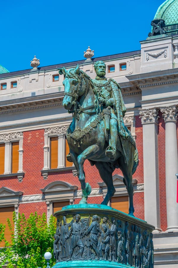 Statue Pf Prince Michael at the Republic Square in Belgrade Stock Image ...