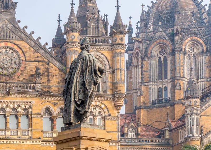 Statue of Pherozeshah Mehta Known As the Lion of Bombay with CST ... Statue of Pherozeshah Mehta Known As the Lion of Bombay with CST ...