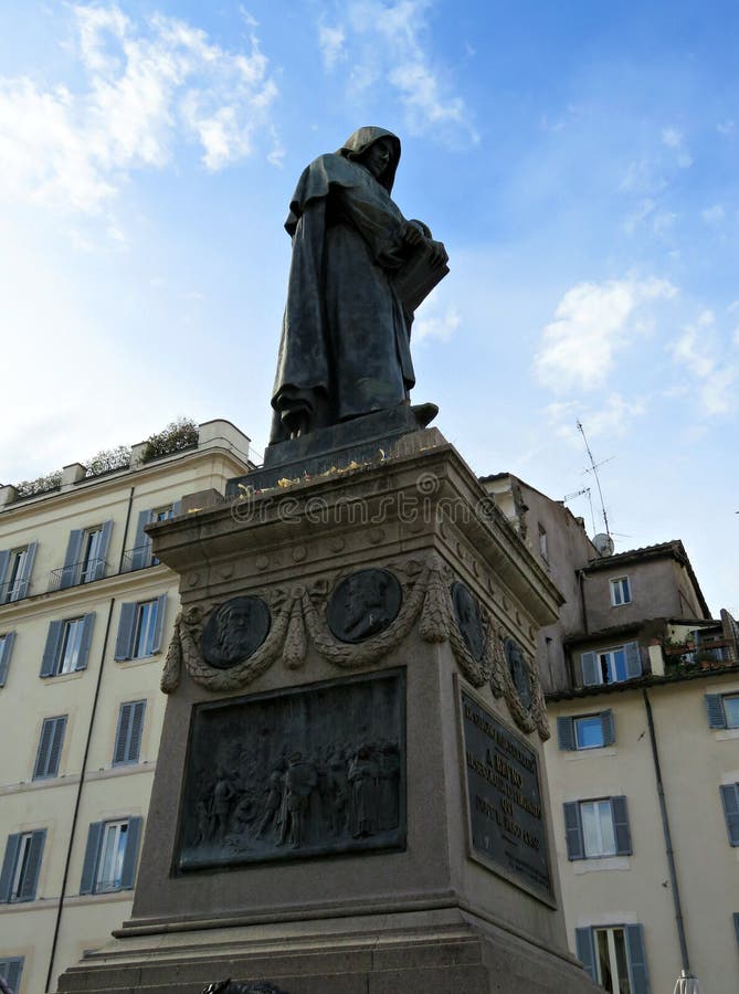 The Monument To the Giordano Bruno at Campo Di Fiori Square in Rome ...