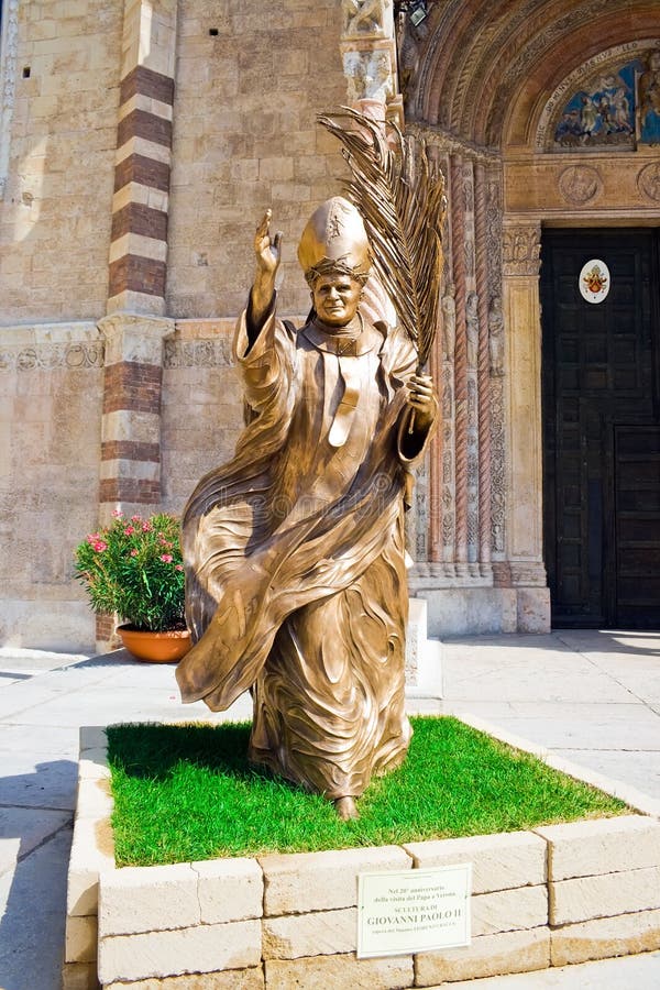 The statue of Pope stock photo. Image of town, grass, monument - 7490698