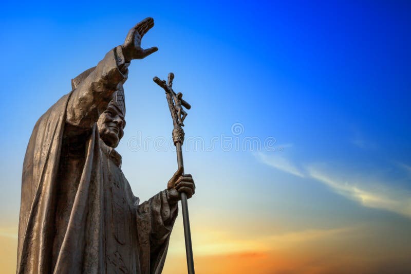 Statue of Pope John Paul II Editorial Stock Image - Image of detail ...