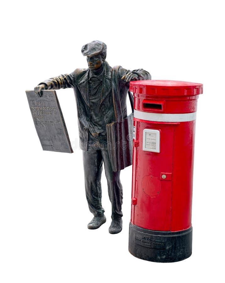 Statue and Post Box, Isolated Editorial Photography - Image of slot ...