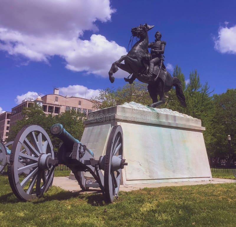 A Statue of President Andrew Jackson and Canons in Washington DC ... A Statue of President Andrew Jackson and Canons in Washington DC ...