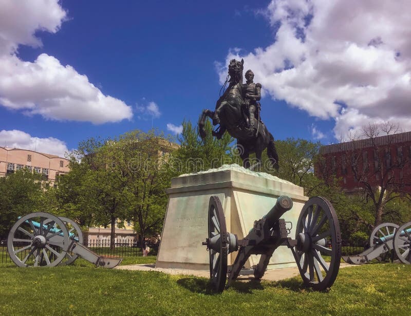 A Statue of President Andrew Jackson and Canons in Washington DC ...