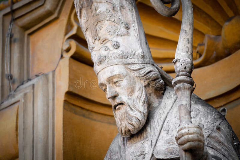 Statue of the Priest with the Staff. Stock Image - Image of europe ...