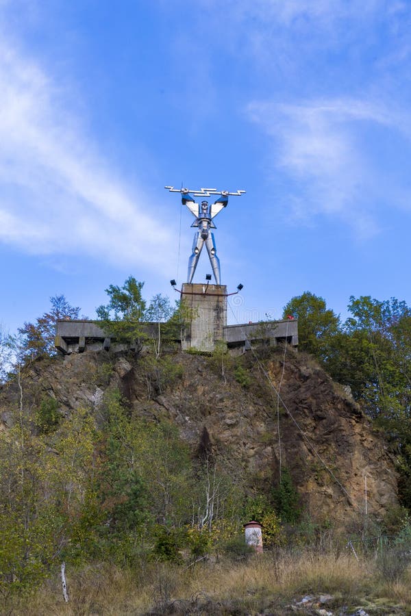 Statue of Prometheus from Vidraru Dam Editorial Photo - Image of lake ...