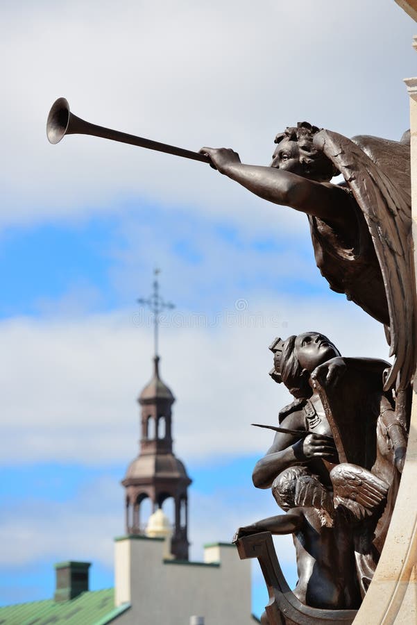 Statue in Quebec City stock image. Image of city, attraction - 32536255