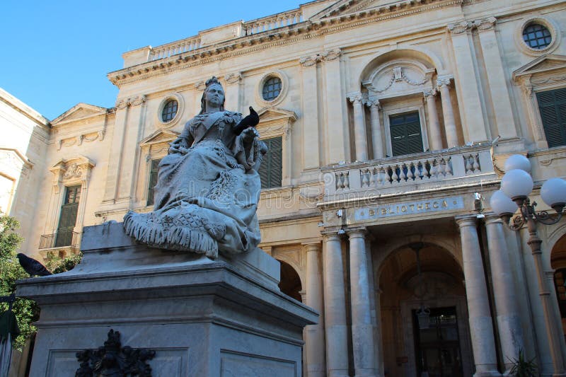 Statue of the Queen Victoria in Front of the National Library in ...