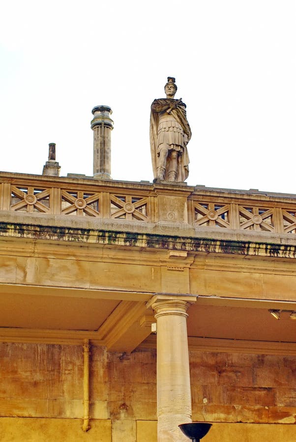 Statue at the Roman Baths in Bath, England Stock Photo - Image of ...