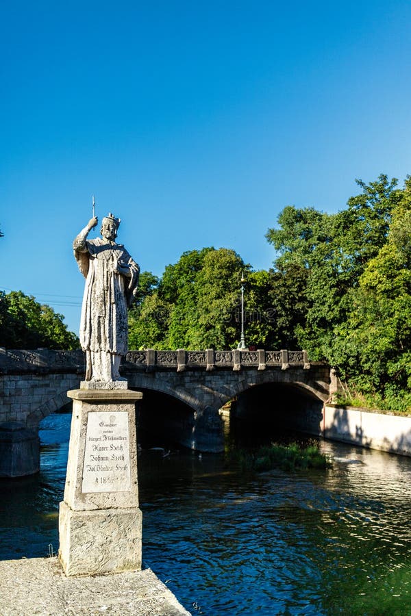 Statue of Ruler on Stone Platform Near River Stock Image - Image of ...