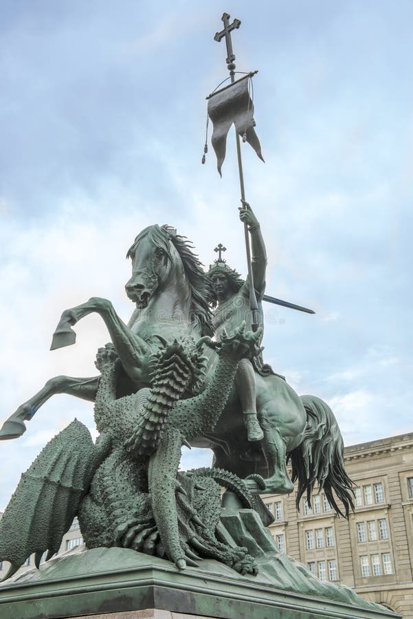 Statue of Saint George in Berlin Stock Photo - Image of lionhearted ...