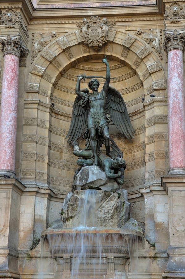 Statue in Saint-Germain, Paris, France Stock Image - Image of cathedral ...