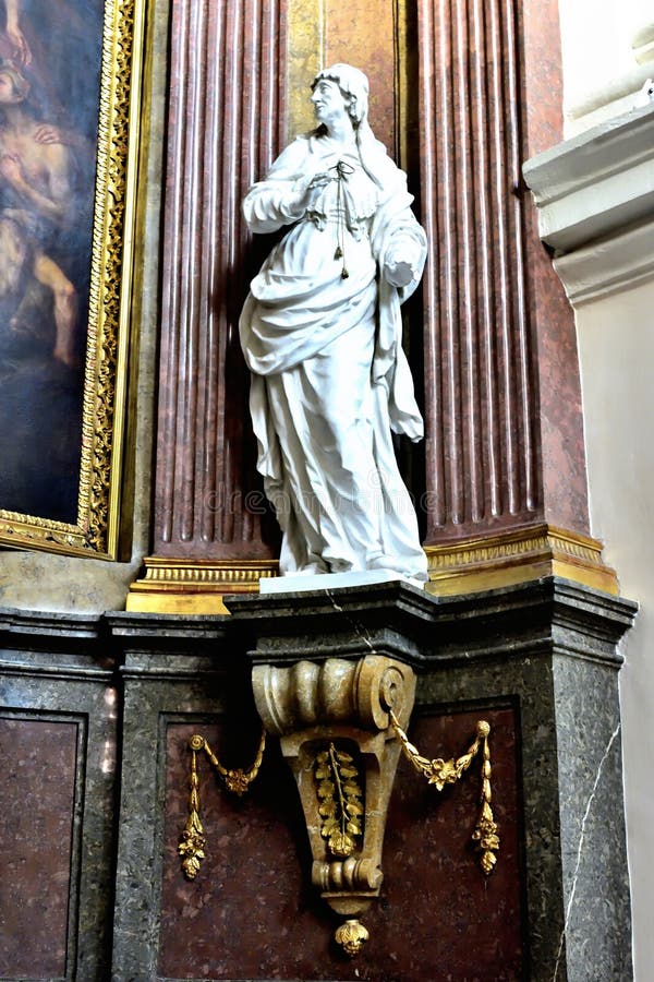 Statue of a Saint in the Gothic Cathedral of Saint Peter and Paul in ...