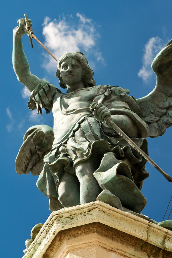 Saint Michael Statue, Castel Sant Angelo, Rome Stock Photo - Image of ...