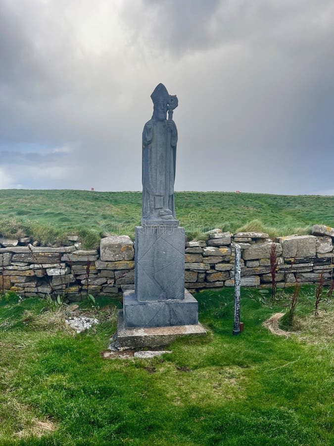 Statue of Saint Patrick at Down Patrick Head Stock Image - Image of ...