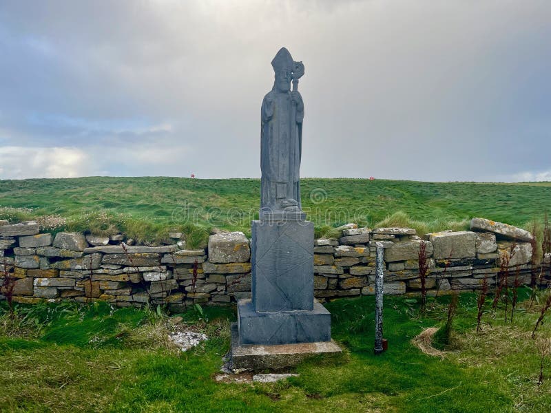 Statue of Saint Patrick at Down Patrick Head Stock Photo - Image of ...