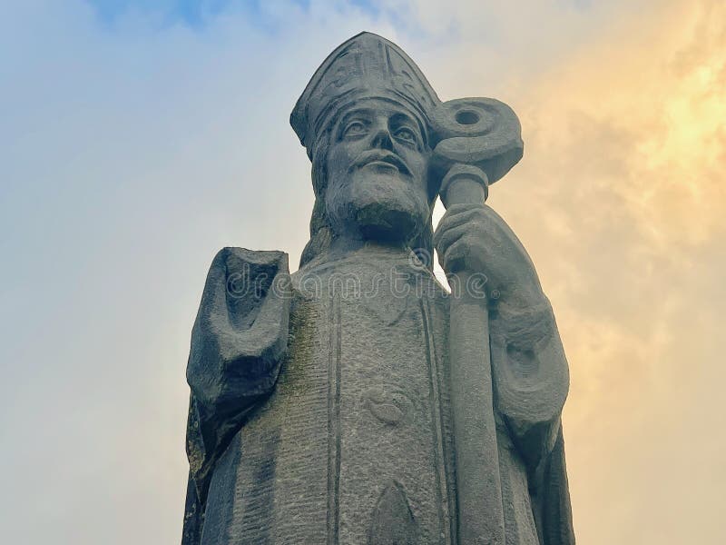 Statue of Saint Patrick at Down Patrick Head Stock Image - Image of ...