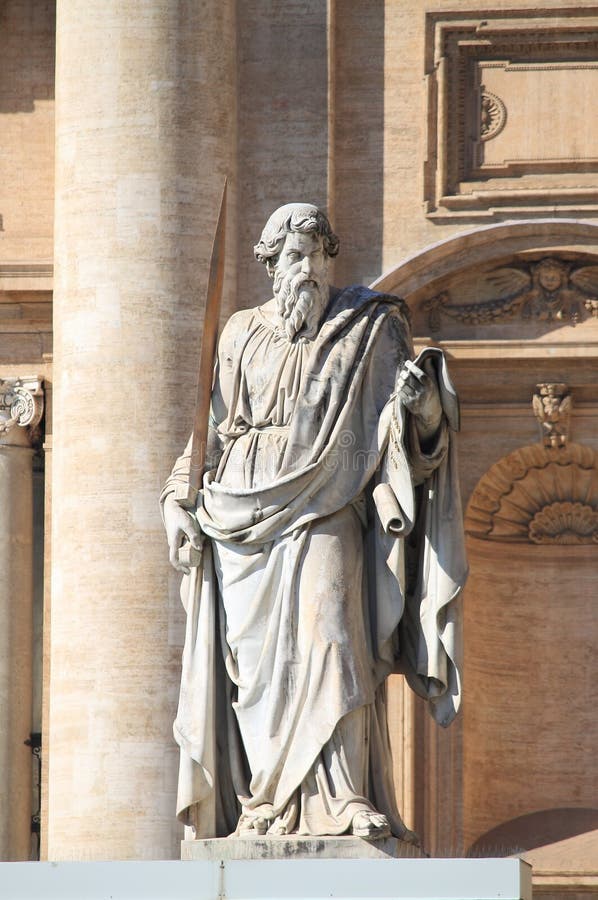 Statue of Saint Paul the Apostle Stock Photo - Image of italian, jesus ...