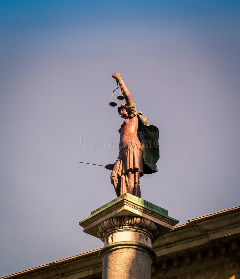 Statue of Scales of Justice Stock Image - Image of scales, concept ...