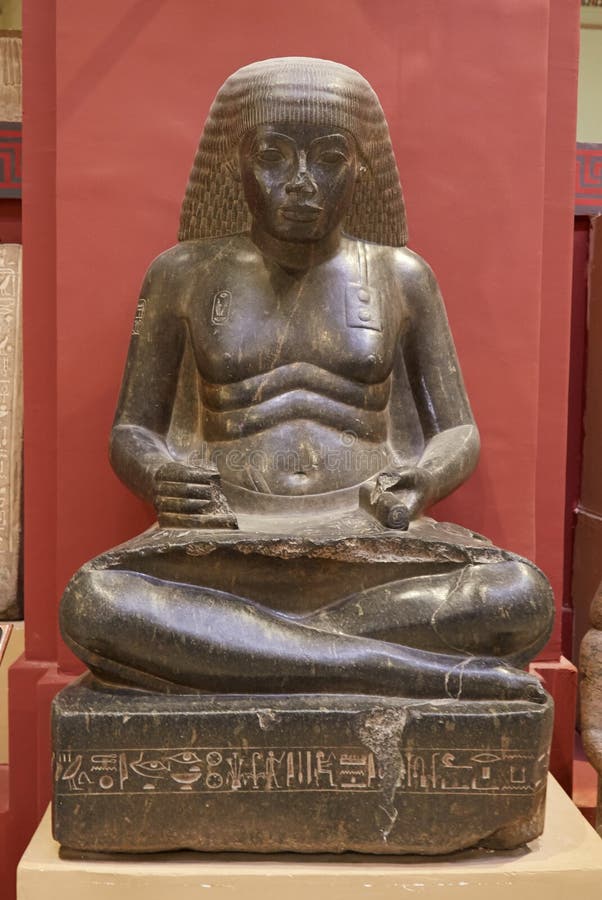 A Statue of a Scribe at the Egyptian Museum Editorial Photography ...