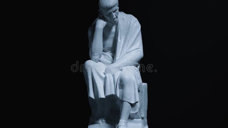 Statue of a Seated Philosopher Motion Graphics, 3D Animation. Stock ...
