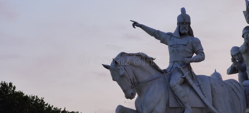 Statue of a Sechuk Cavalry King, Conqueror of Asia Minor Stock Photo ...